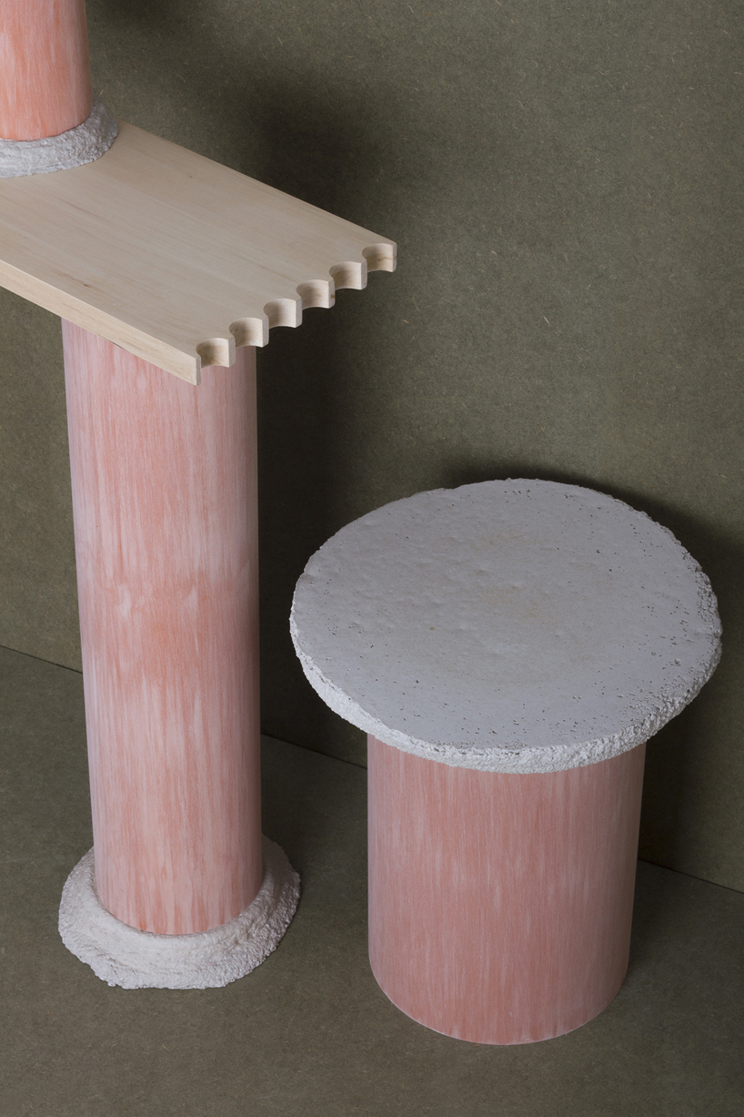au workshop's columns collection is made of PVC tubes and concrete