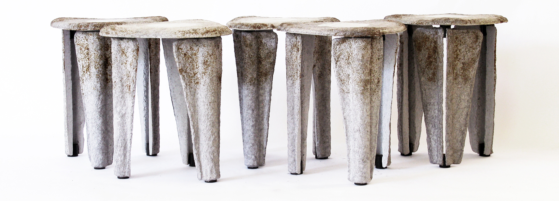 taeg nishimoto channels pre-historic forms for series of recycled paper ...