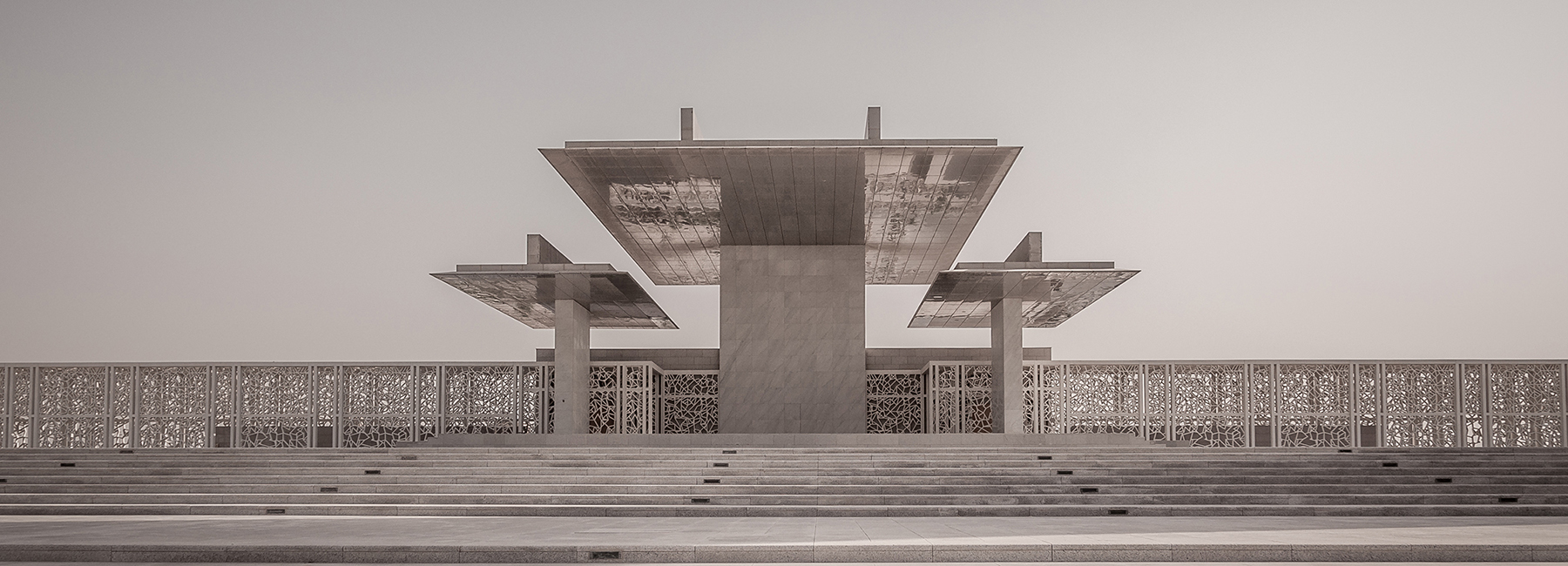 arata isozaki's ceremonial court in doha is captured by pygmalion karatzas
