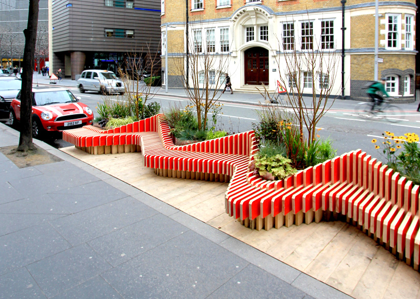 WMBstudio installs bench micropark on busy london street
