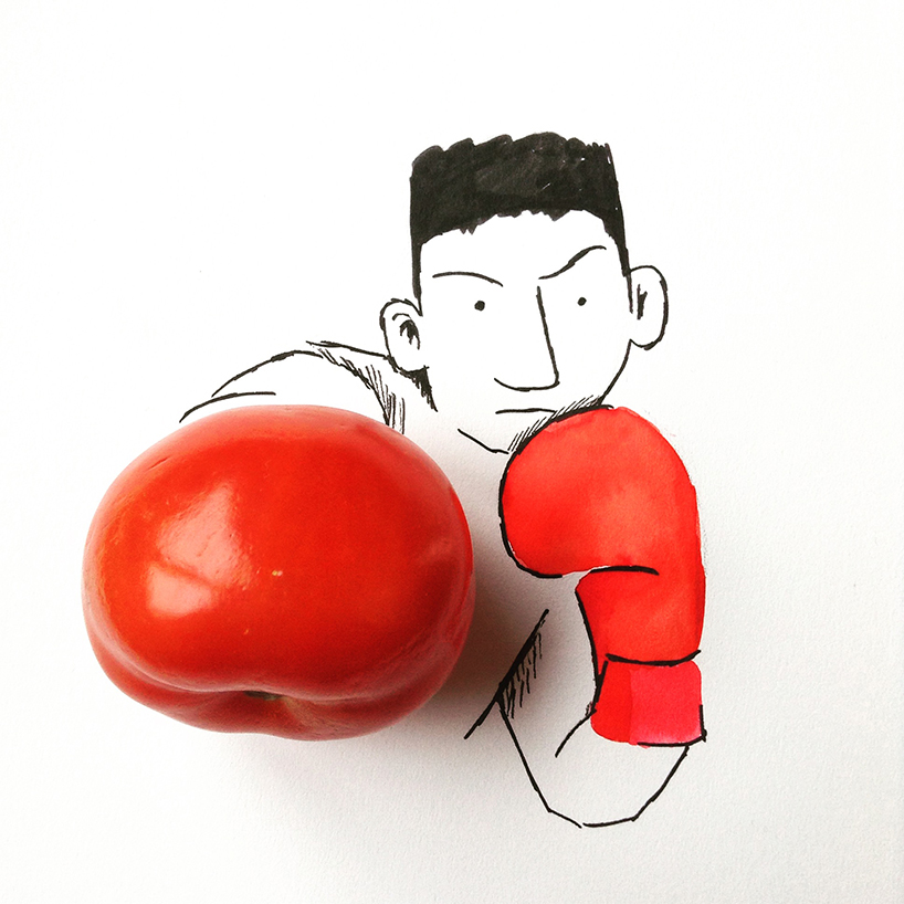kristián mensa adds fruit to give his illustrations an extra punch