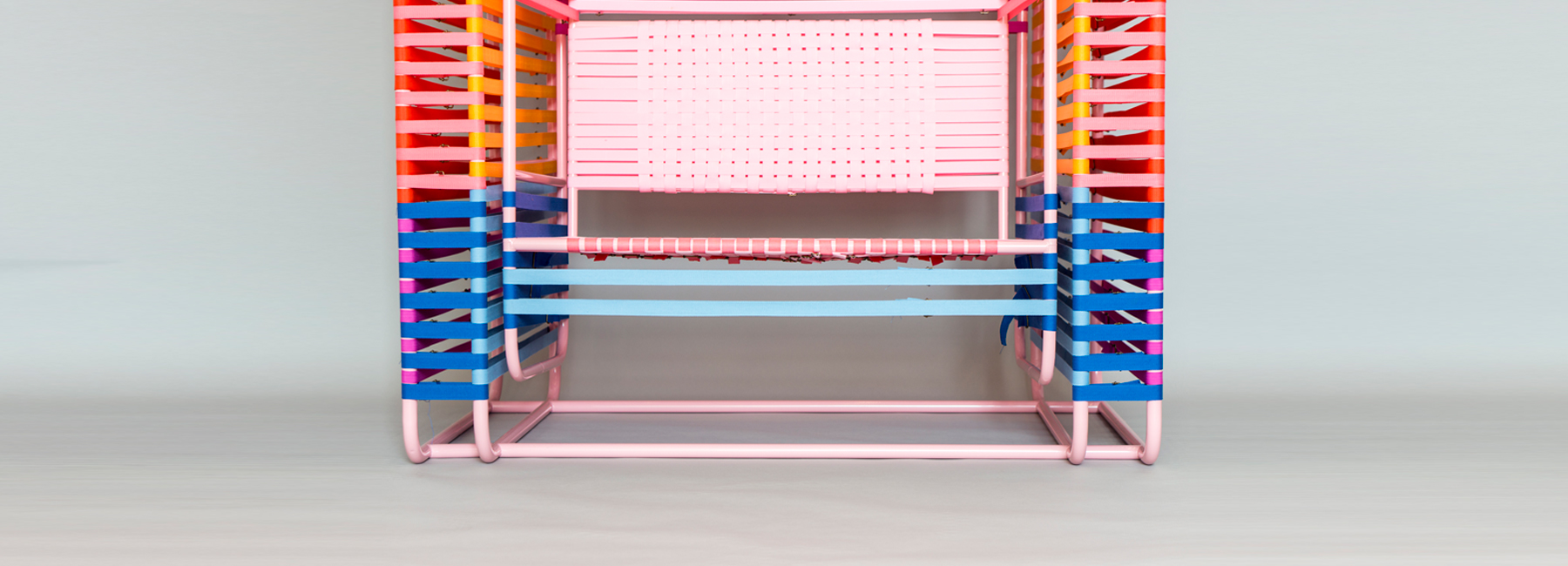 kevin hviid x GANNI's swinging chair is made of 600 multi-colored nylon ...