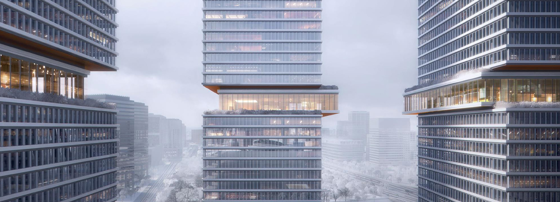 KPF reveals mixed-use project in shanghai with cantilevered galleries