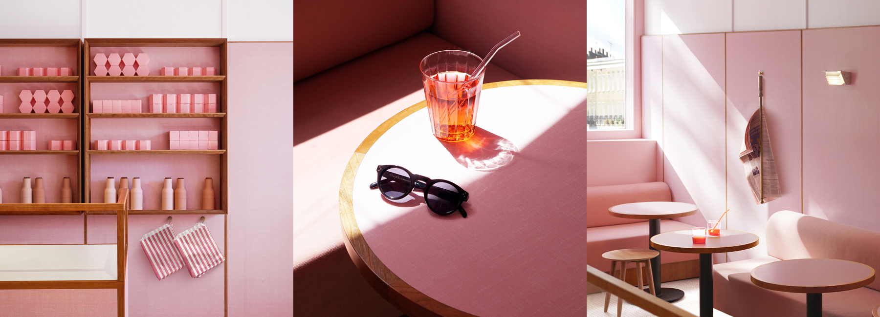 child studio draws from london's classic cafes of the 50s for soft pink ...