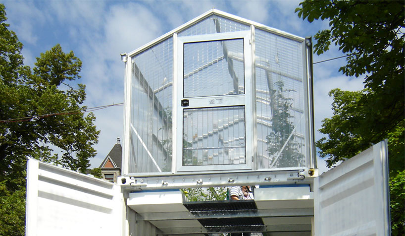 shipping container greenhouse urban farm unit by damien chivialle