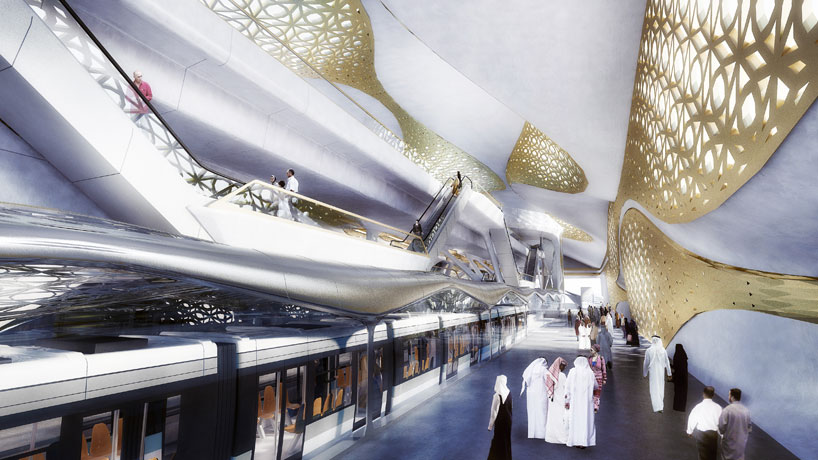zaha hadid wins competition to design riyadh metro station, saudi arabia