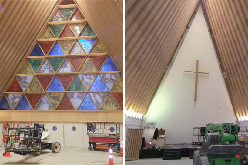 shigeru ban: cardboard cathedral in christchurch opens to the public