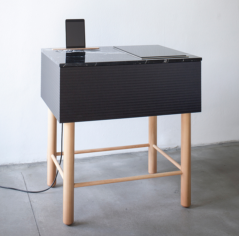 hand-crafted marble and wood furniture systems for the smart home