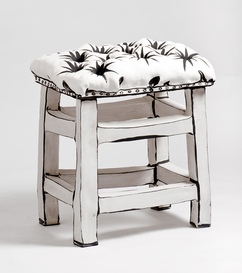 katharine morling's ceramic furniture + objects appear two-dimensional