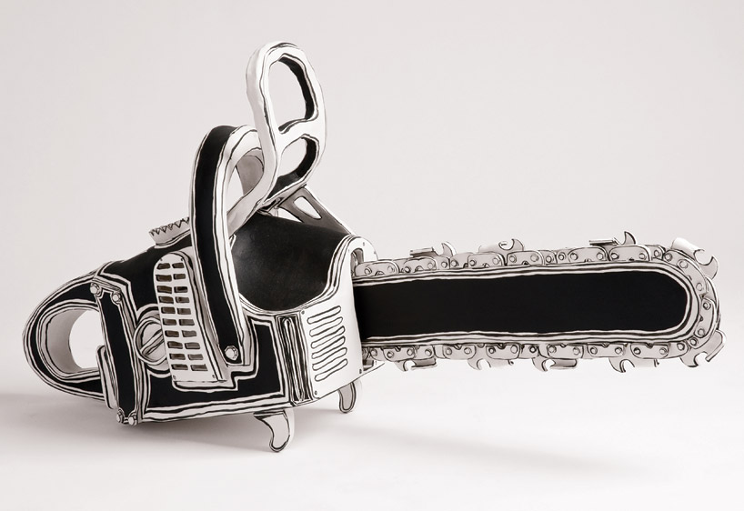 katharine morling's ceramic furniture + objects appear two-dimensional