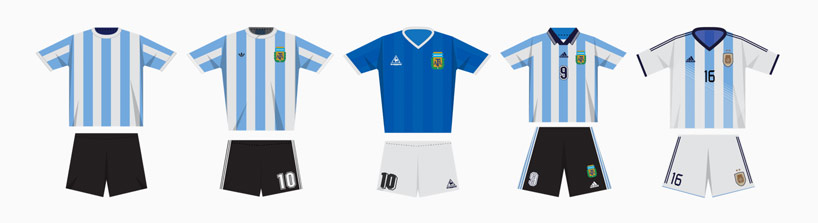 an interactive history of FIFA world cup kits from the last 84 years