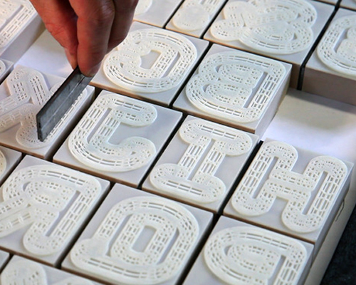A23D 3D-printed letterpress font shown at london design festival