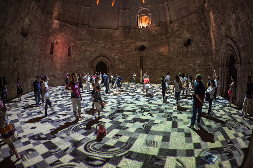 miguel chevalier morphs italian castle with kaleidoscopic patterns