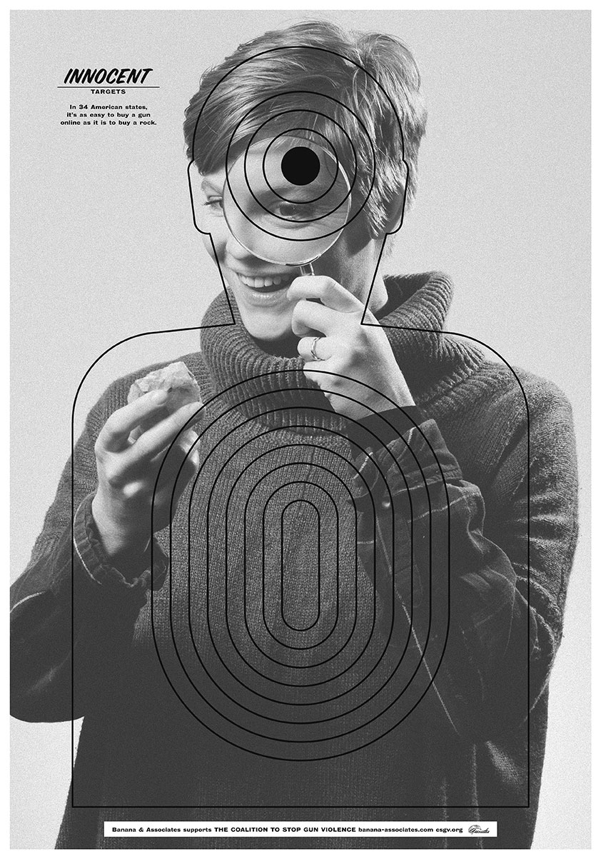 shooting range posters depict the innocent targets of gun violence