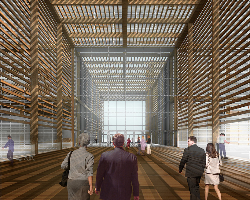 C+C architecture covers guggenheim helsinki entry with light-diffusing veil