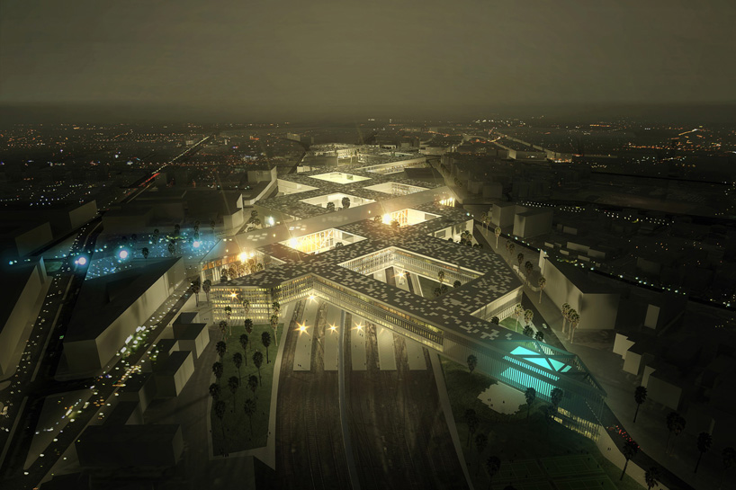 mecanoo elevates intertwined bridges for moroccan station proposal