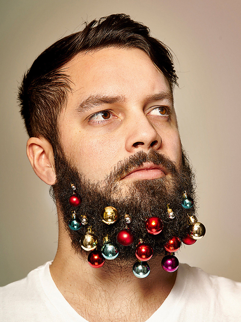 turn your facial scruff into a festive tree with beard baubles