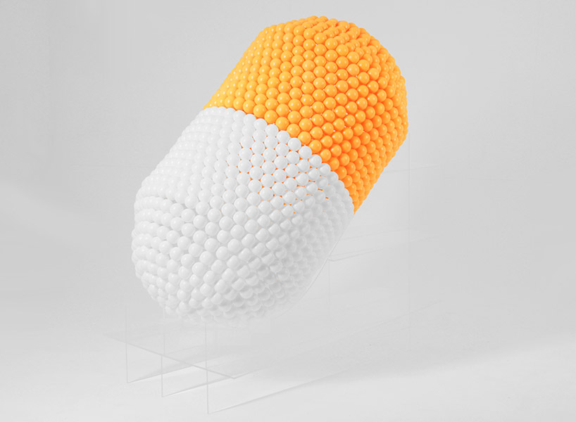 liam hopkins handcrafts sculptures from ping pong balls