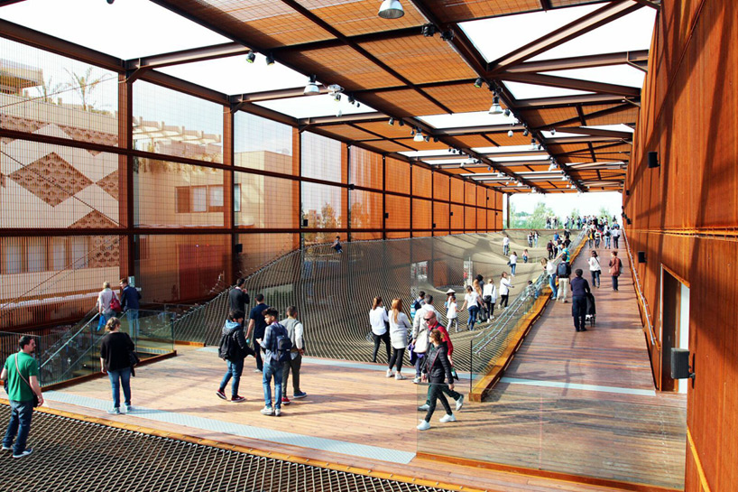 brazil pavilion at expo milan 2015 is defined by tensile netted structure