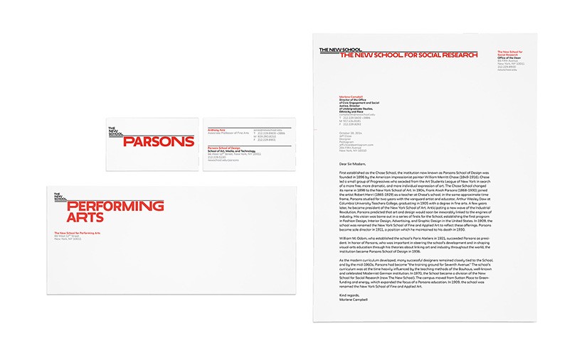 parsons the new school identity by pentagram