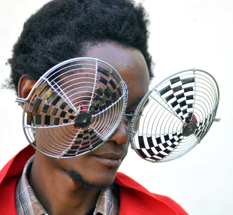 cyrus kabiru sculpts artistic eyewear from found objects + recycled ...