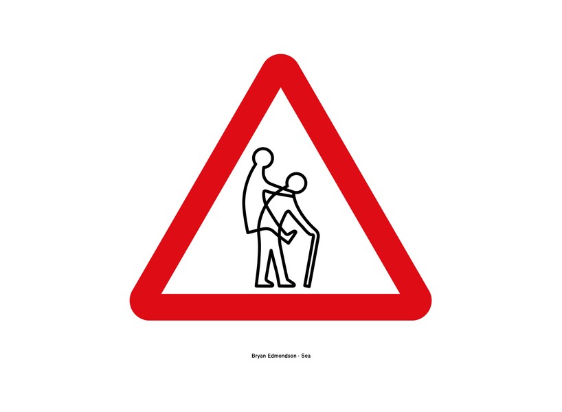 graphic designers reimagine the elderly people road sign