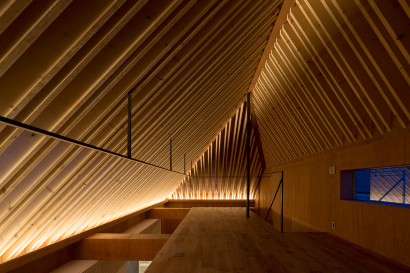 apollo architects enhances nord house's asymmetric ceiling with exposed ...