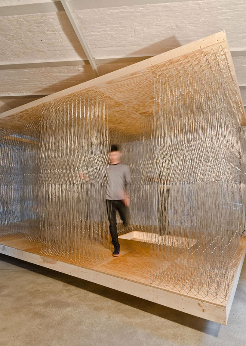 barkow leibinger blurs boundaries with steel rods in thicket pavilion