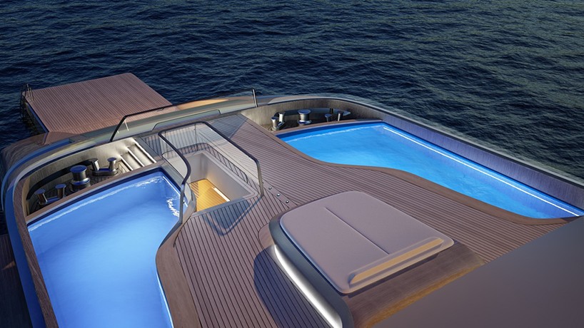 85m luxury yacht by fincantieri + pininfarina includes alterable twin pools