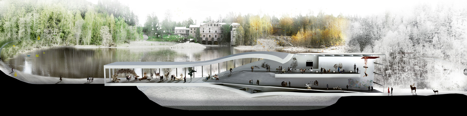 BIG plans twisted museum building for kistefos sculpture park
