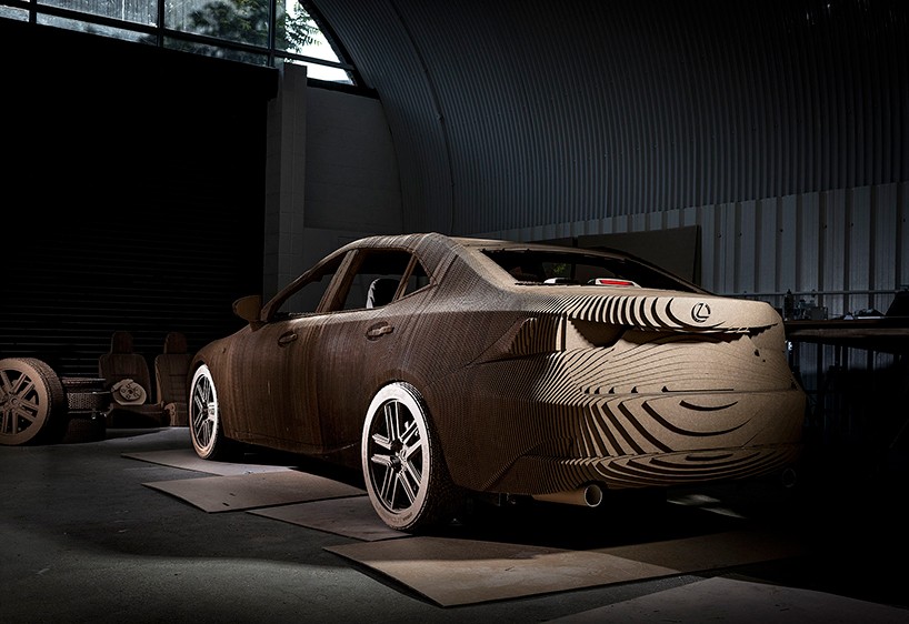 LEXUS and lasercut works craft hand-assembled drivable cardboard car