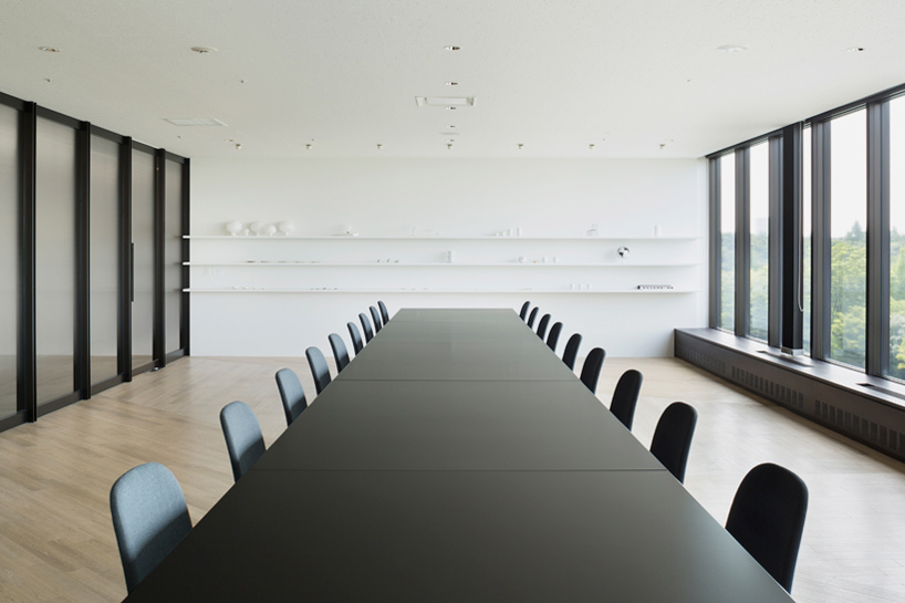 nendo completes an office and café inside sogetsu kaikan