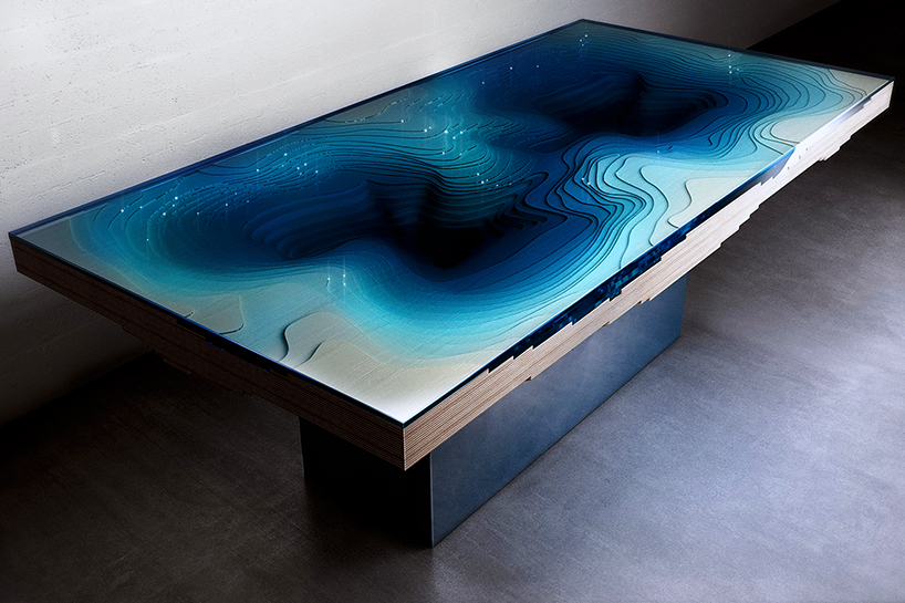 duffy london's abyss dining table replicates the ocean depths