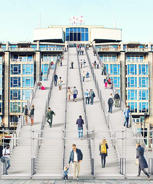 the stairs by MVRDV celebrate the rebuilding of rotterdam