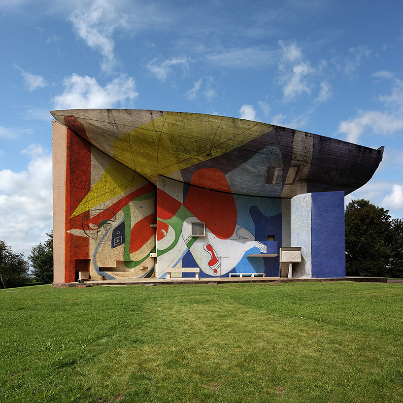 xavier delory envisions le corbusier's ronchamp chapel covered in graffiti