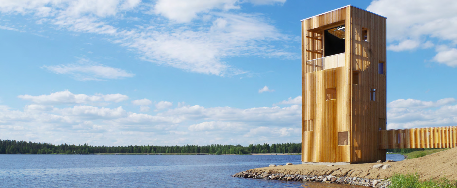 OOPEAA's wooden periscope tower in finland