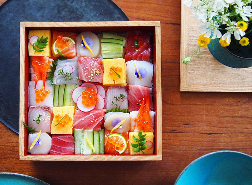 various ingredients from cucumbers to corn comprise colorful displays ...