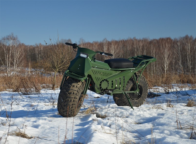 taurus 2x2 motorcycle on all-terrains and folds in a suitcase