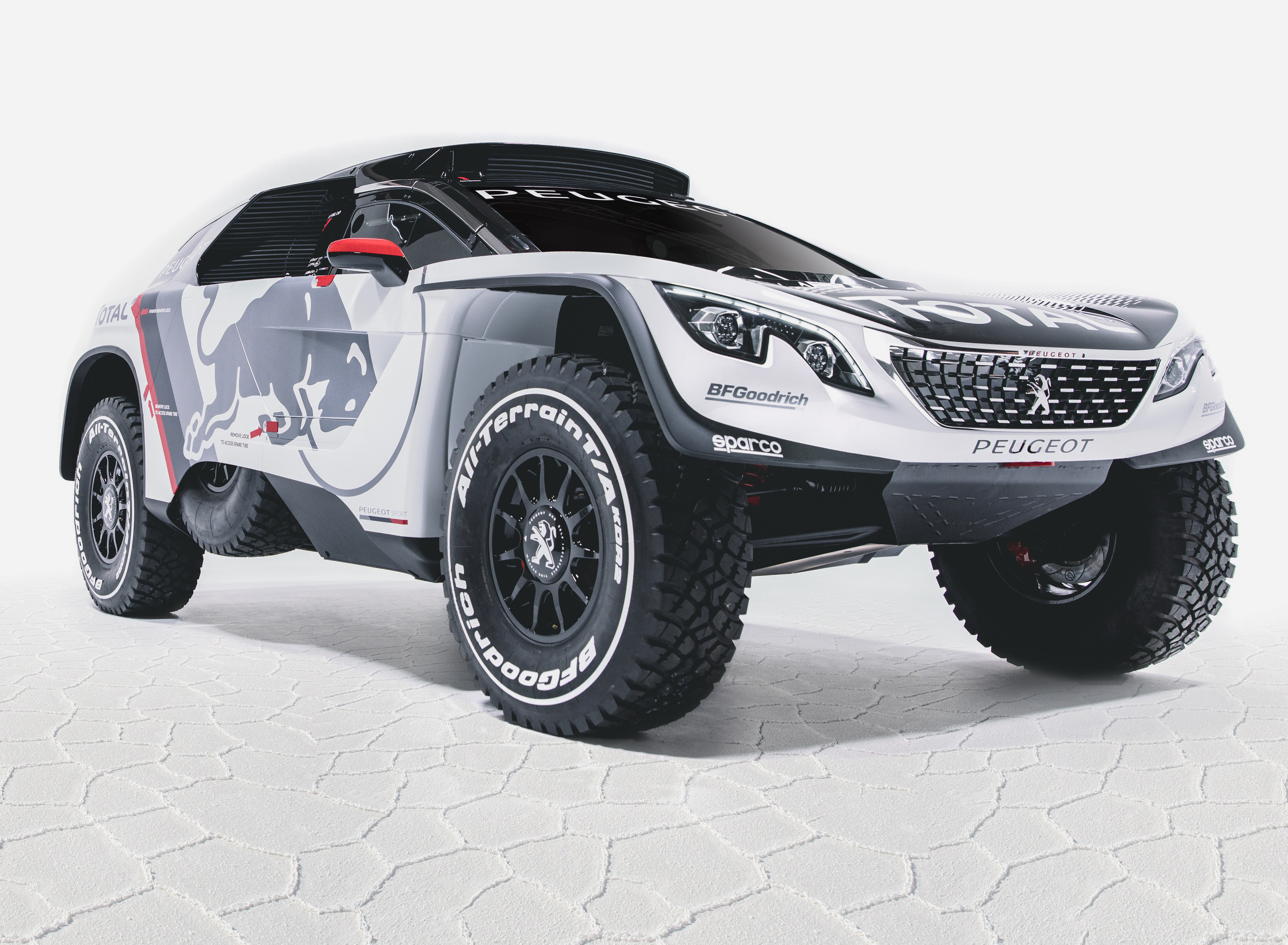 peugeot 3008 DKR race car reveals its aggressive bodywork