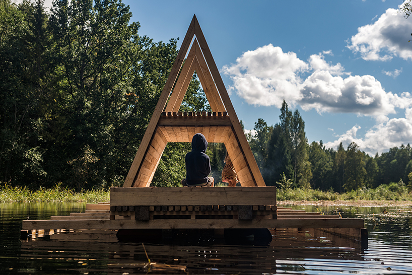 students build floating structures for flooded area in estonia