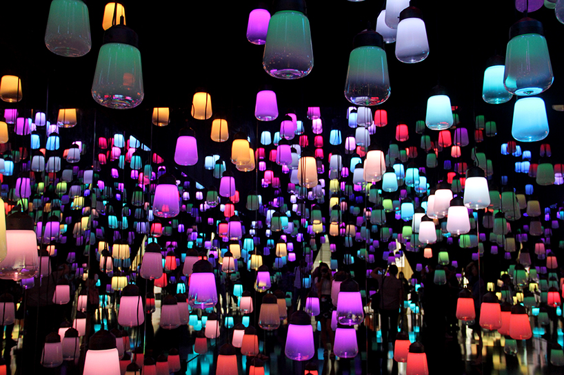 teamlab suspends forest of resonating lamps at maison et objet
