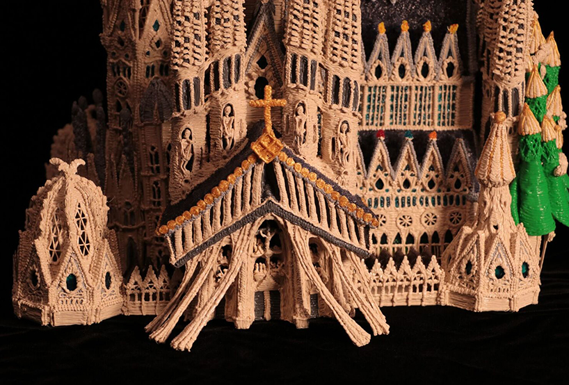 meticulous scale model of gaudi's sagrada familia rendered using ...