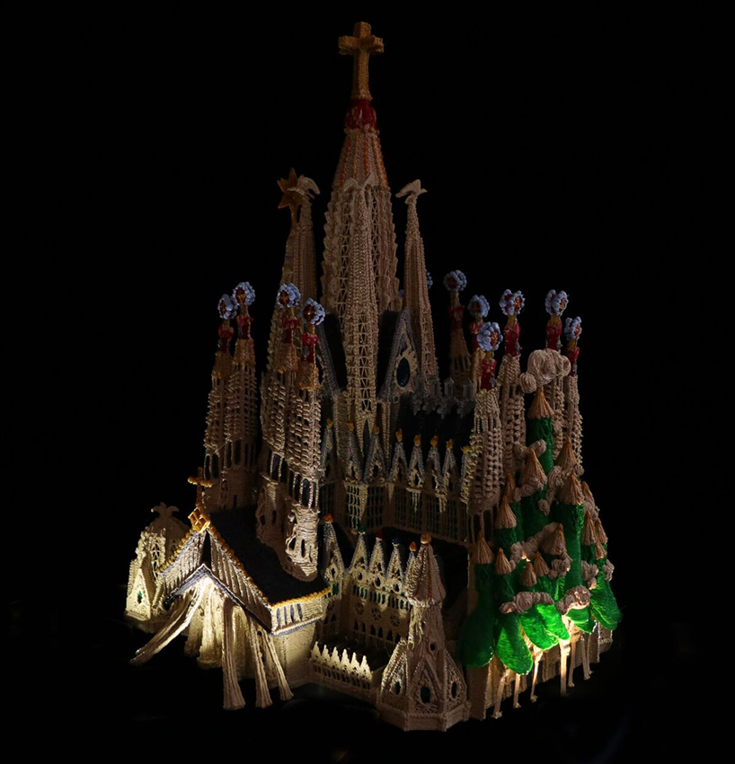 meticulous scale model of gaudi's sagrada familia rendered using ...