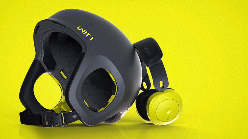 UNIT 1's SOUNDSHIELD combines headphones and helmet for extreme sports