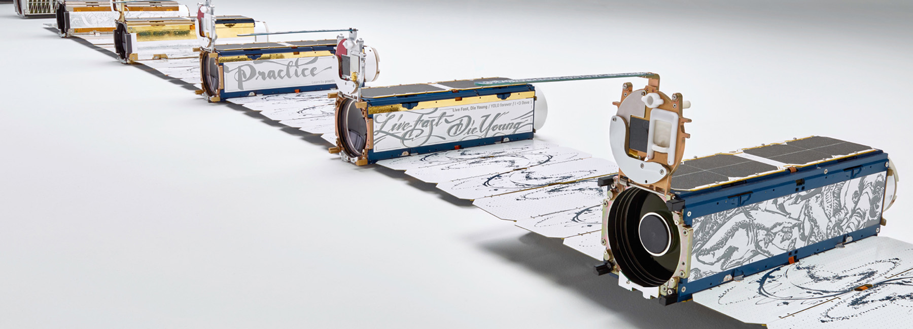 planet labs’ satellite space cameras are individually illustrated by ...