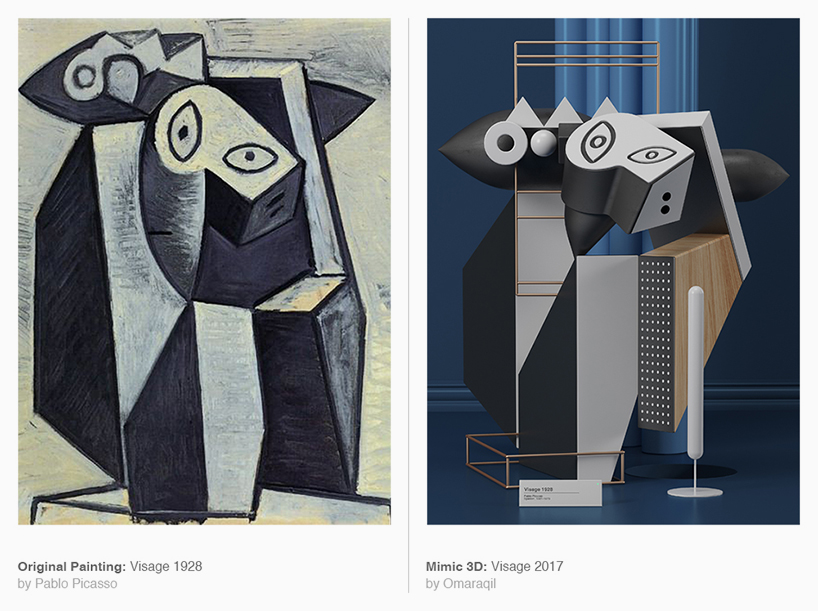 pablo picasso's painted masterpieces get a 3-dimensional metamorphosis