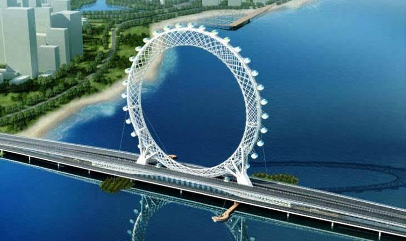 the world’s largest spokeless ferris wheel opens in shandong, china