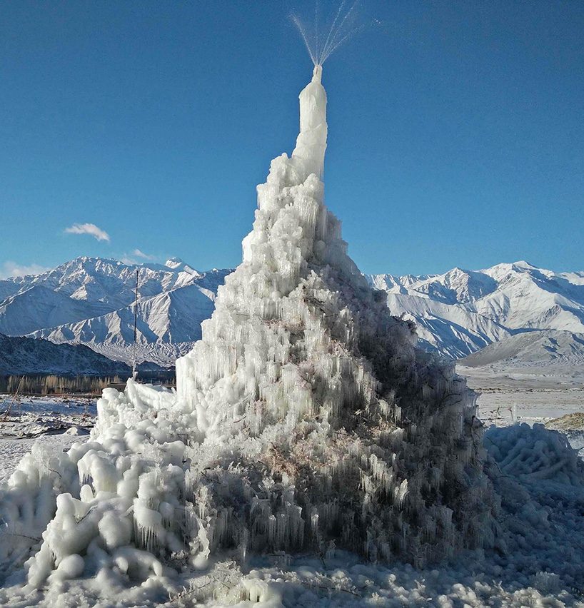 ice stupa sculpts artificial glaciers to ensure fresh water supply in ...
