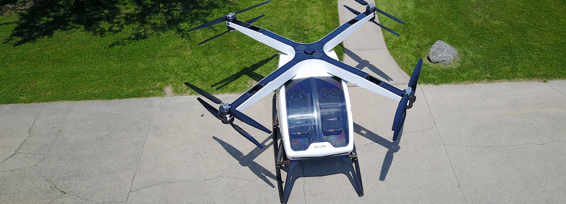 workhorse's surefly fuses helicopter with drone into a carbon-fiber craft