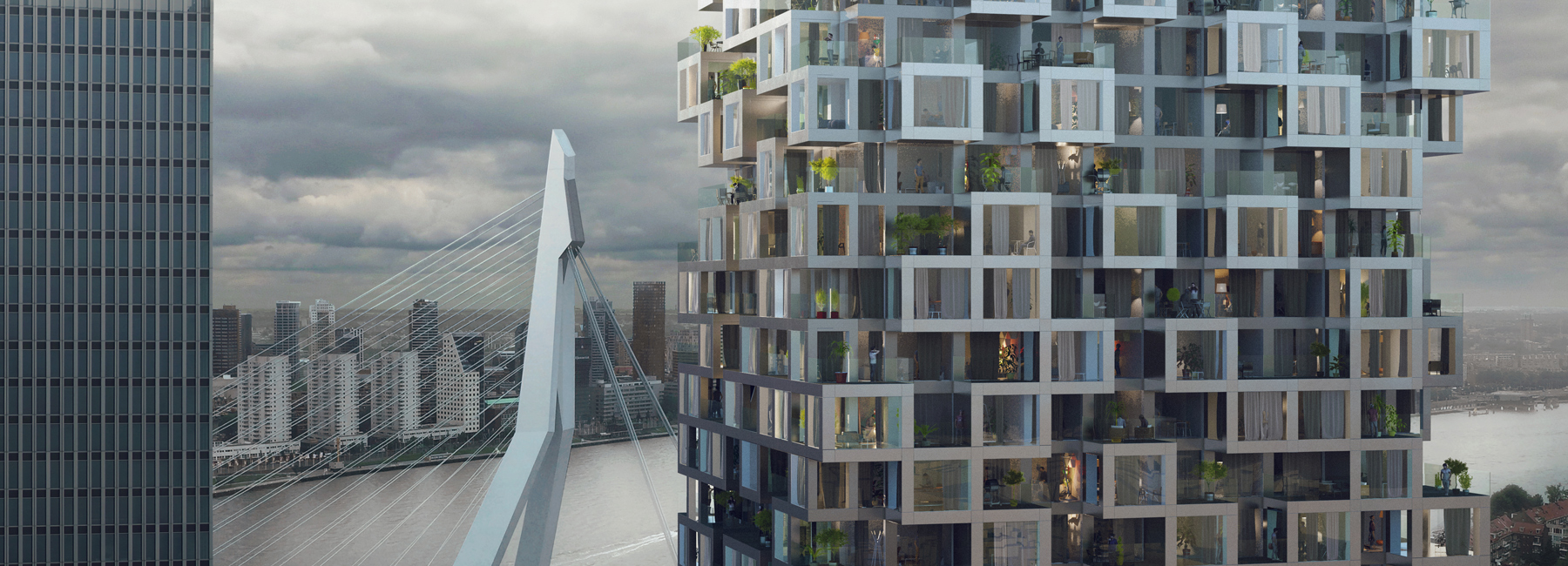MVRDV to develop mixed-use towers connected by air bridge in rotterdam